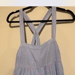 H&M | Dresses | Hm Blue And Pink Pleated Tiered Sundress | Poshmark